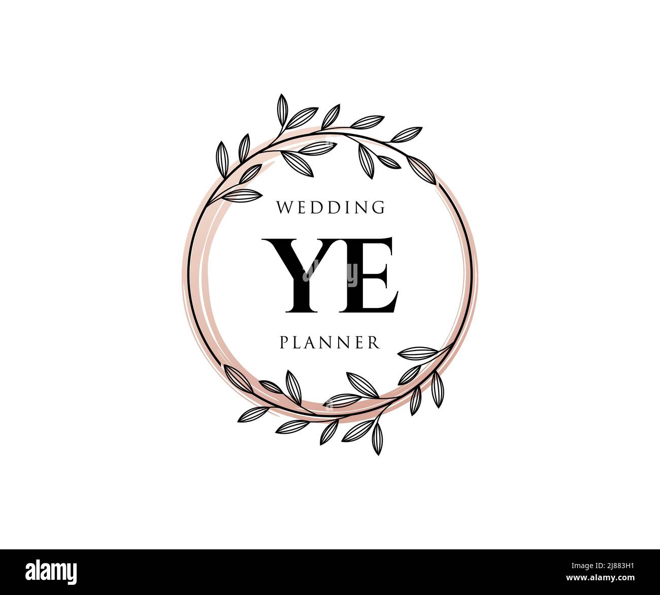YE Initials letter Wedding monogram logos collection, hand drawn modern ...