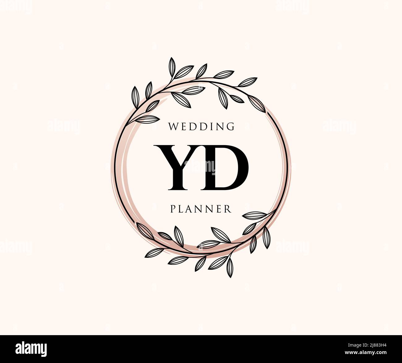 YD Initials letter Wedding monogram logos collection, hand drawn modern ...