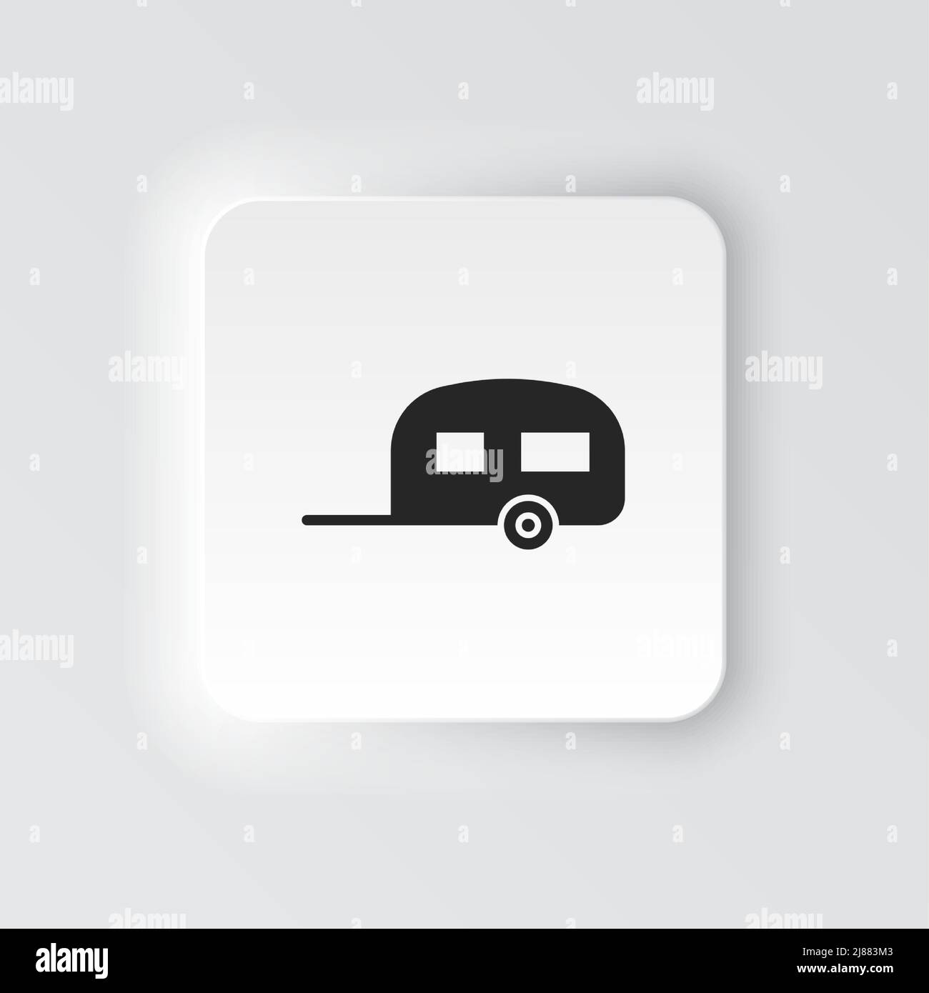 Rectangle button icon Caravan. Button banner Rectangle badge interface ...