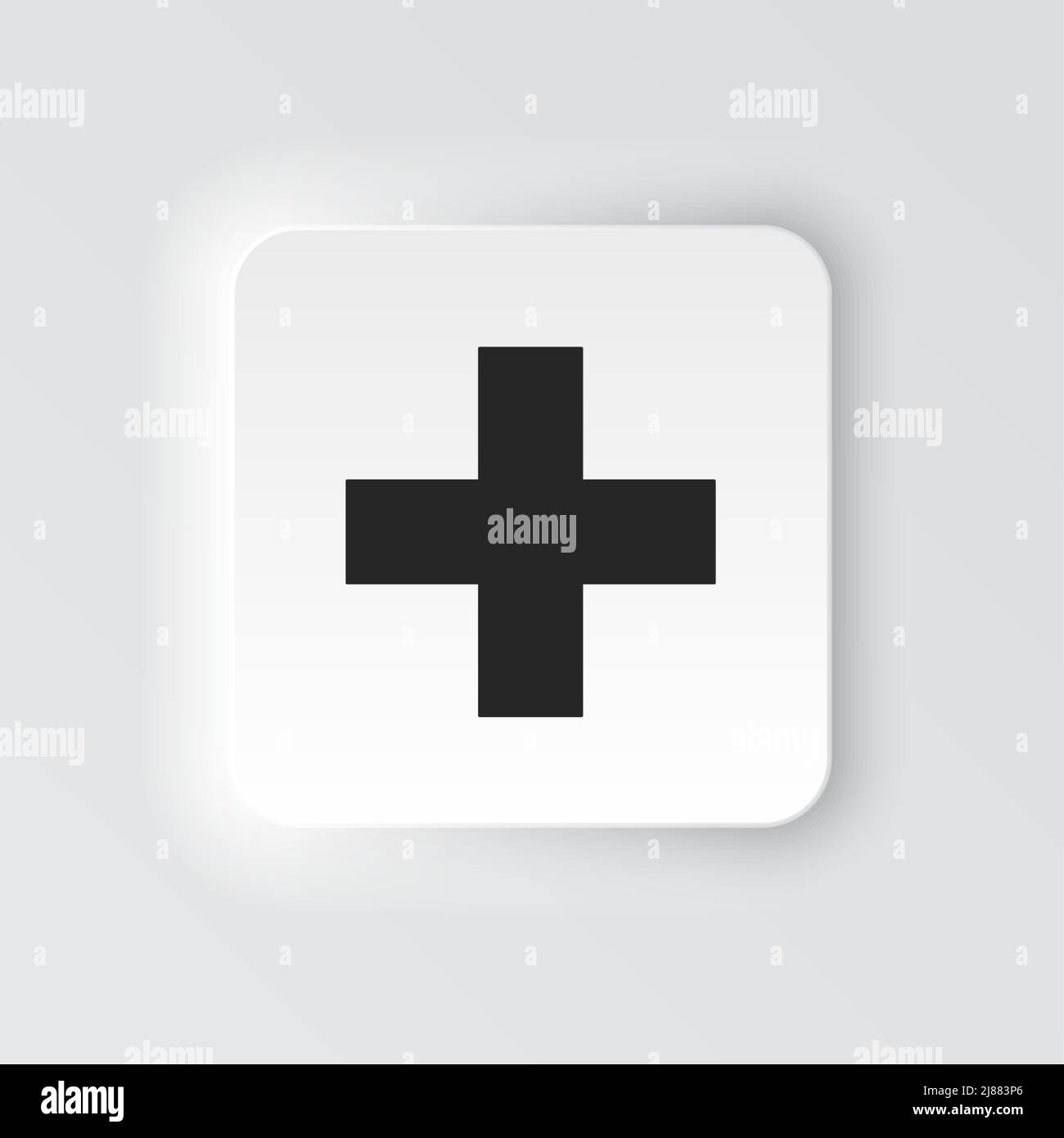 Rectangle button icon Medical symbol. Button banner Rectangle badge ...