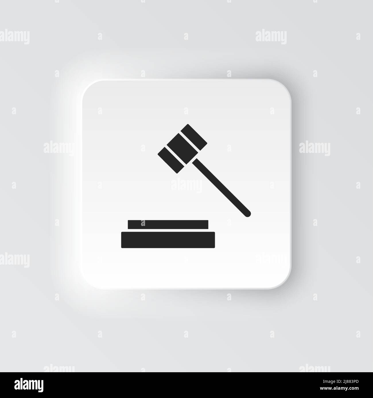 Rectangle button icon Trial hammer. Button banner Rectangle badge ...