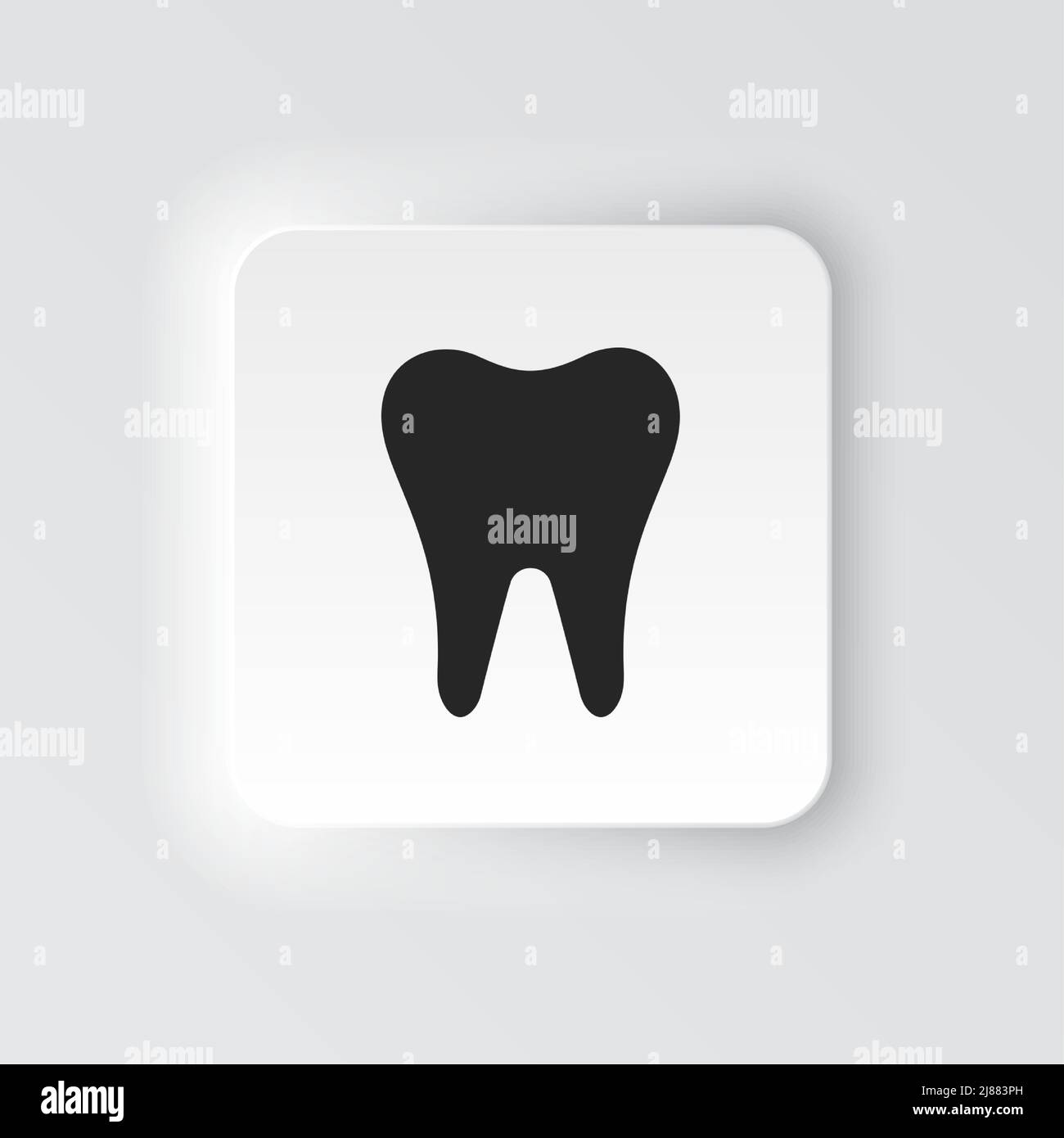 Rectangle button icon Tooth. Button banner Rectangle badge interface ...