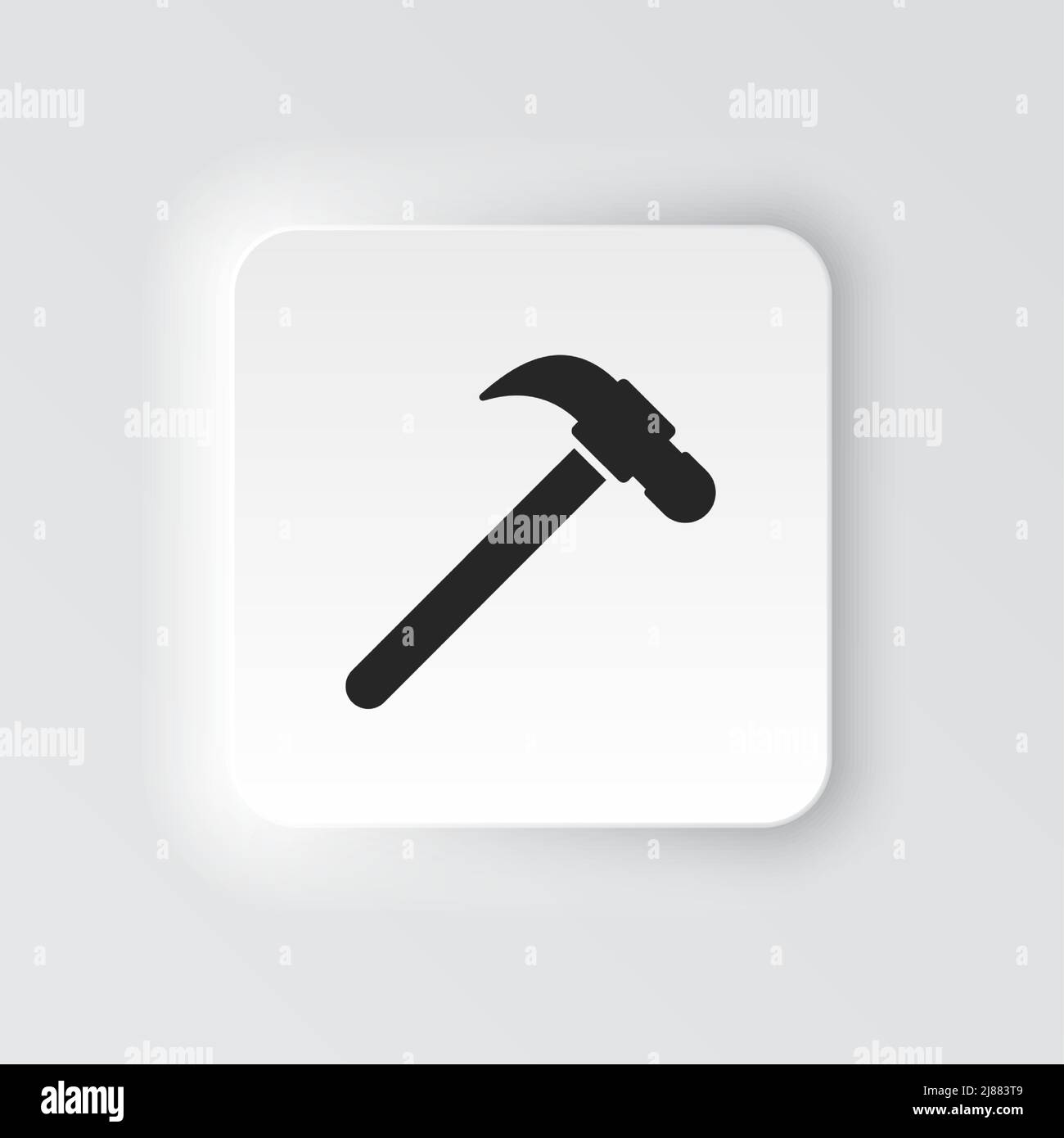 Rectangle button icon Hammer. Button banner Rectangle badge interface ...