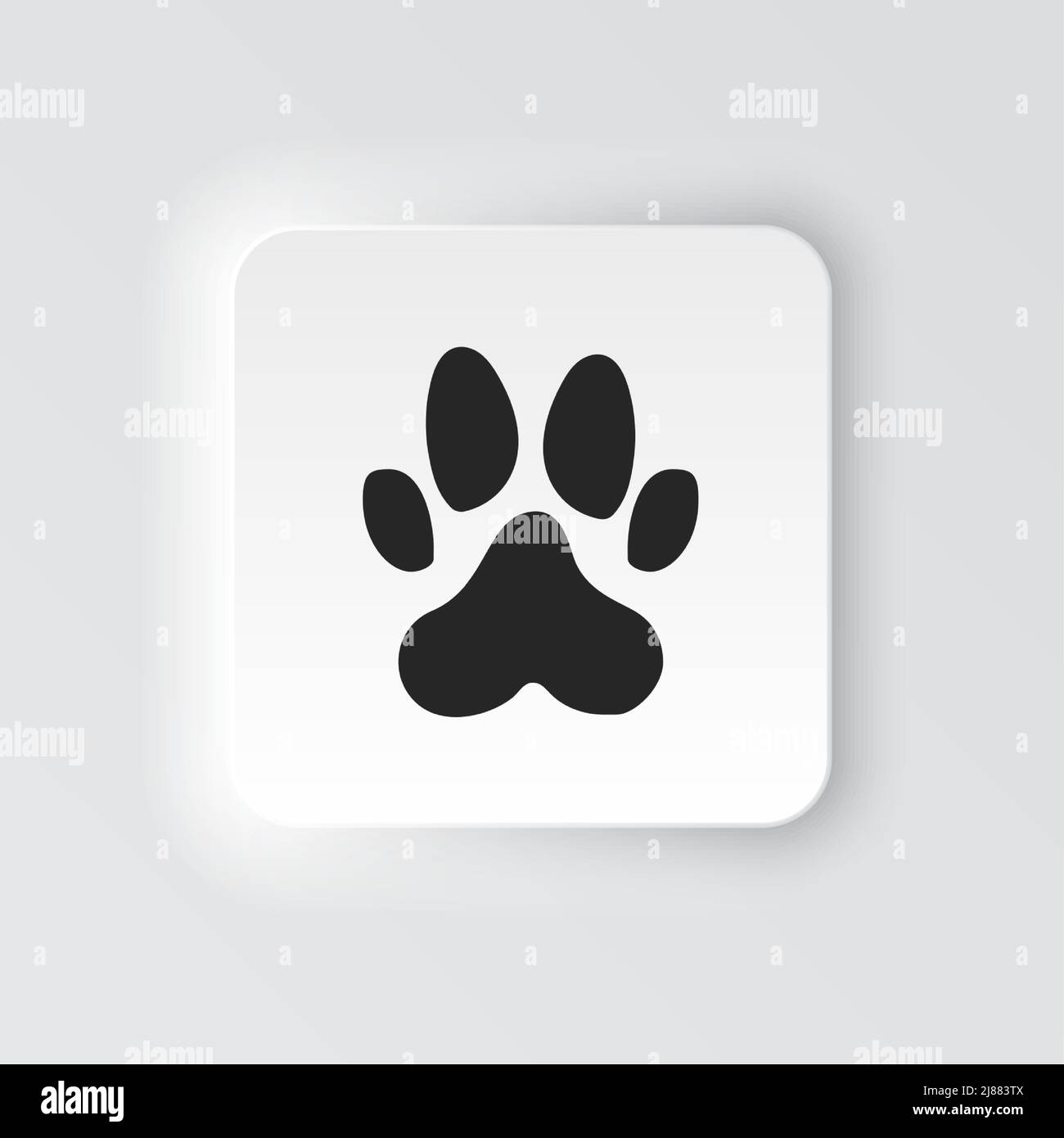 Rectangle button icon Dog paw print. Button banner Rectangle badge ...