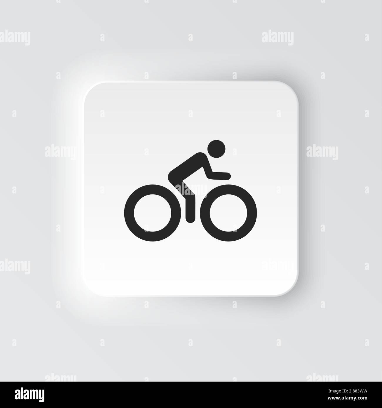 Rectangle button icon Bike man. Button banner Rectangle badge interface ...