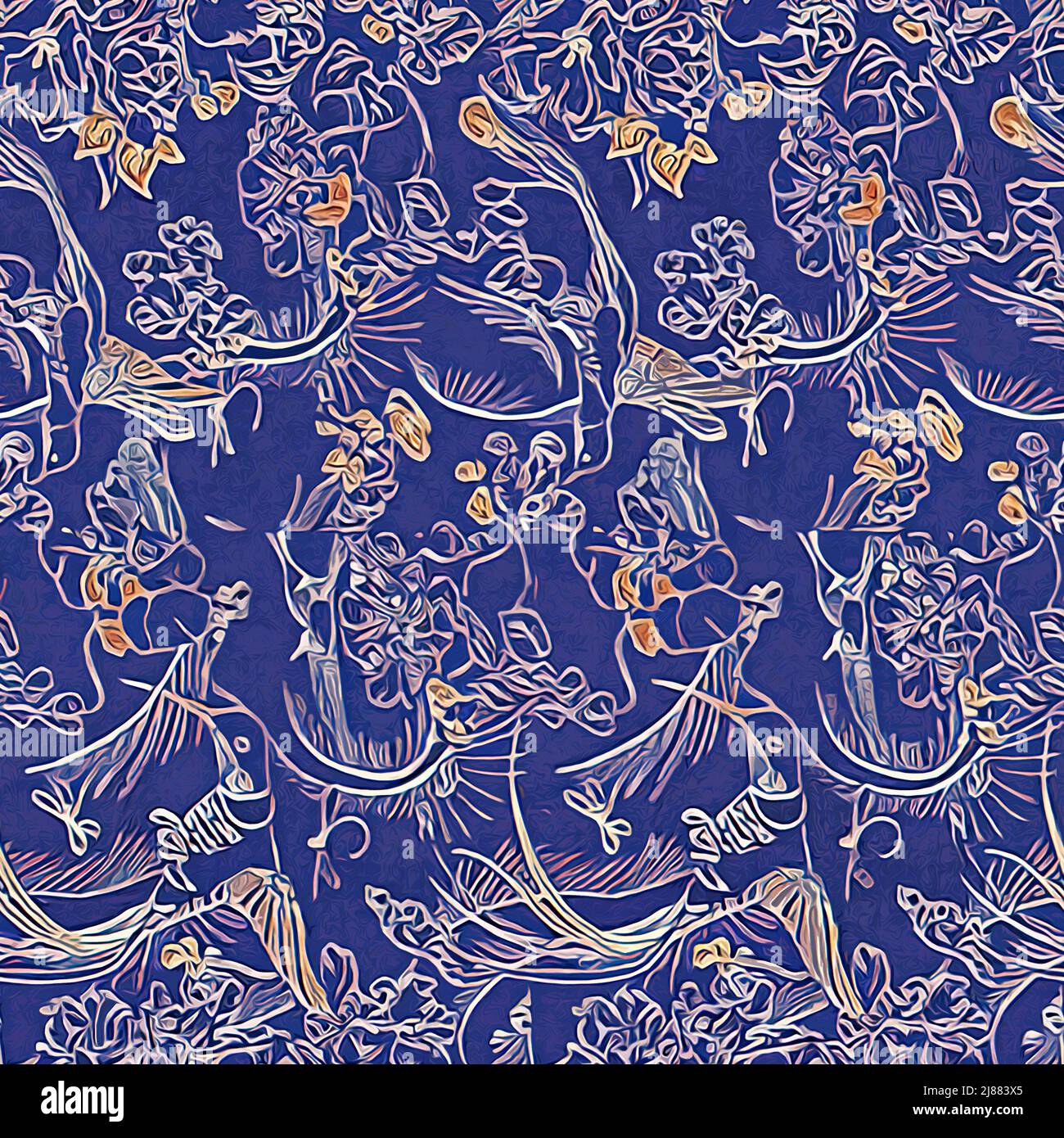 Textile and wallpaper patterns. A printable digital illustration work ...
