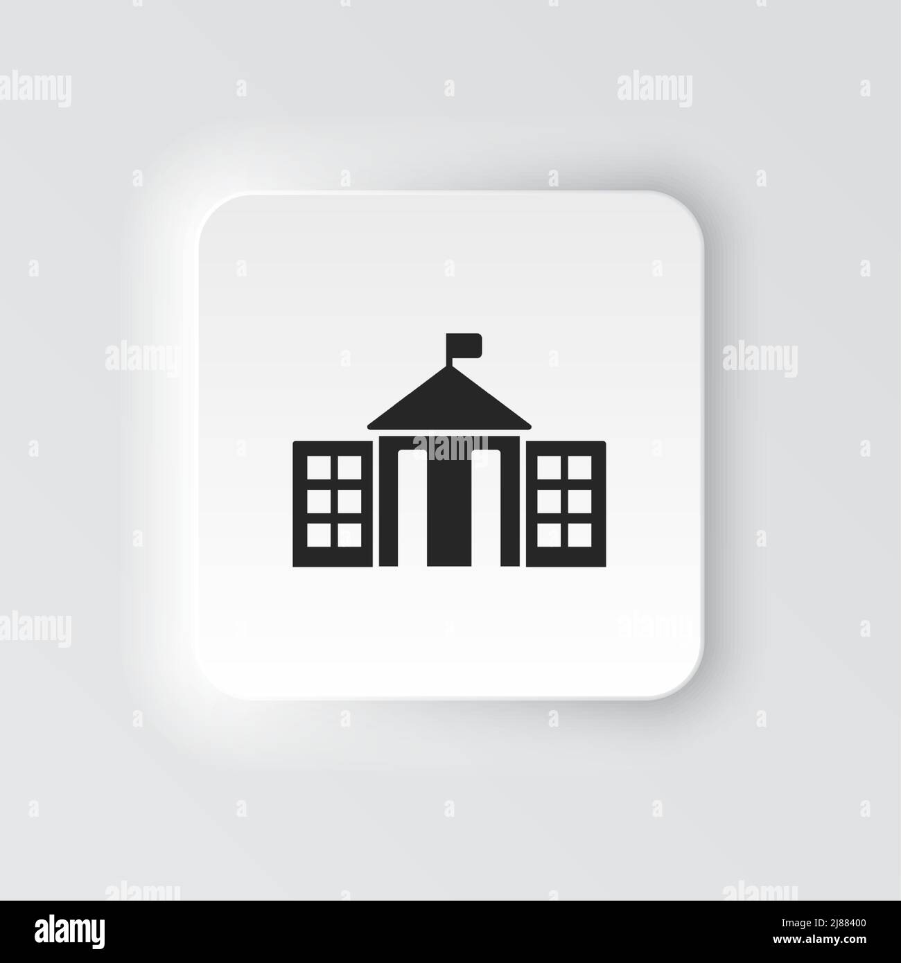 Rectangle button icon City hall. Button banner Rectangle badge interface for application ...