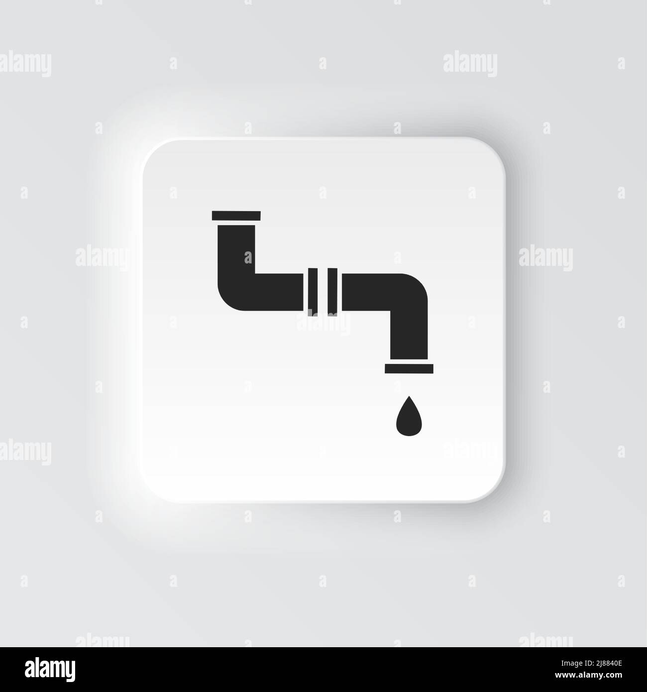 Rectangle button icon Pipes water. Button banner Rectangle badge ...