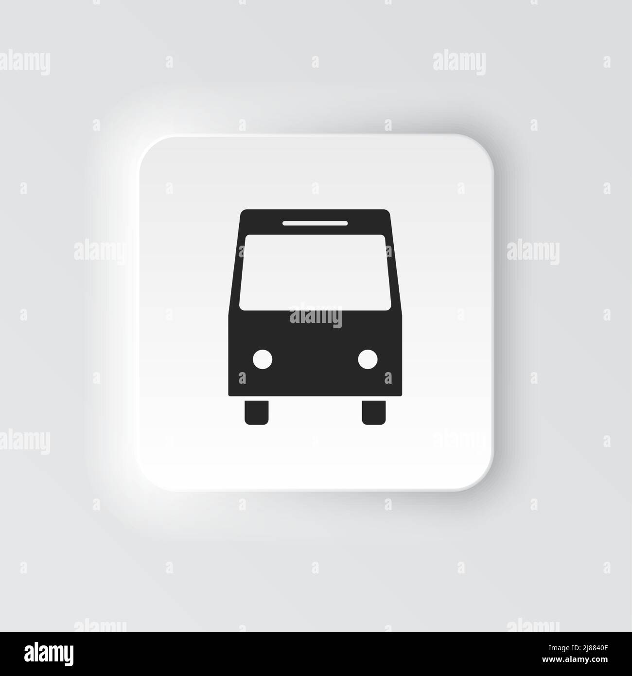 Rectangle button icon Bus. Button banner Rectangle badge interface for ...