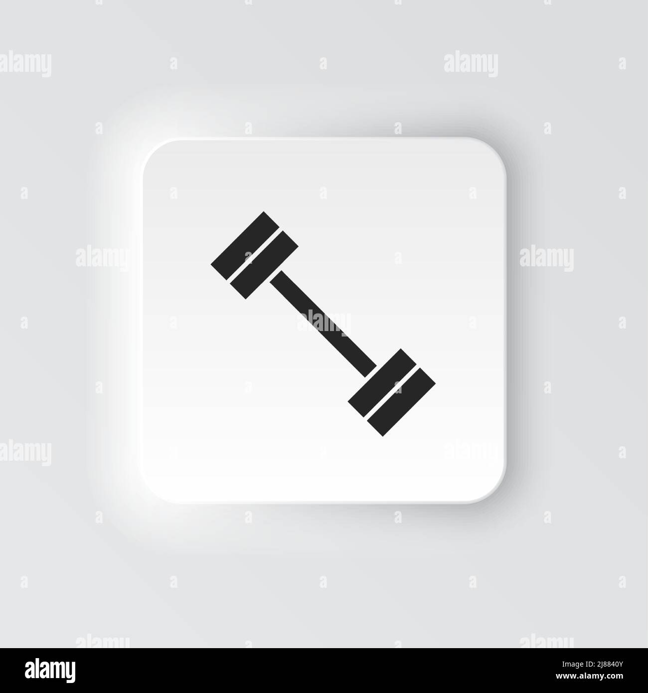 Rectangle button icon Dumbbell. Button banner Rectangle badge interface ...