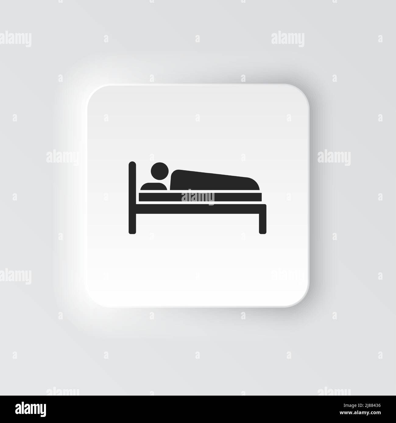 Rectangle button icon Man sleep. Button banner Rectangle badge ...