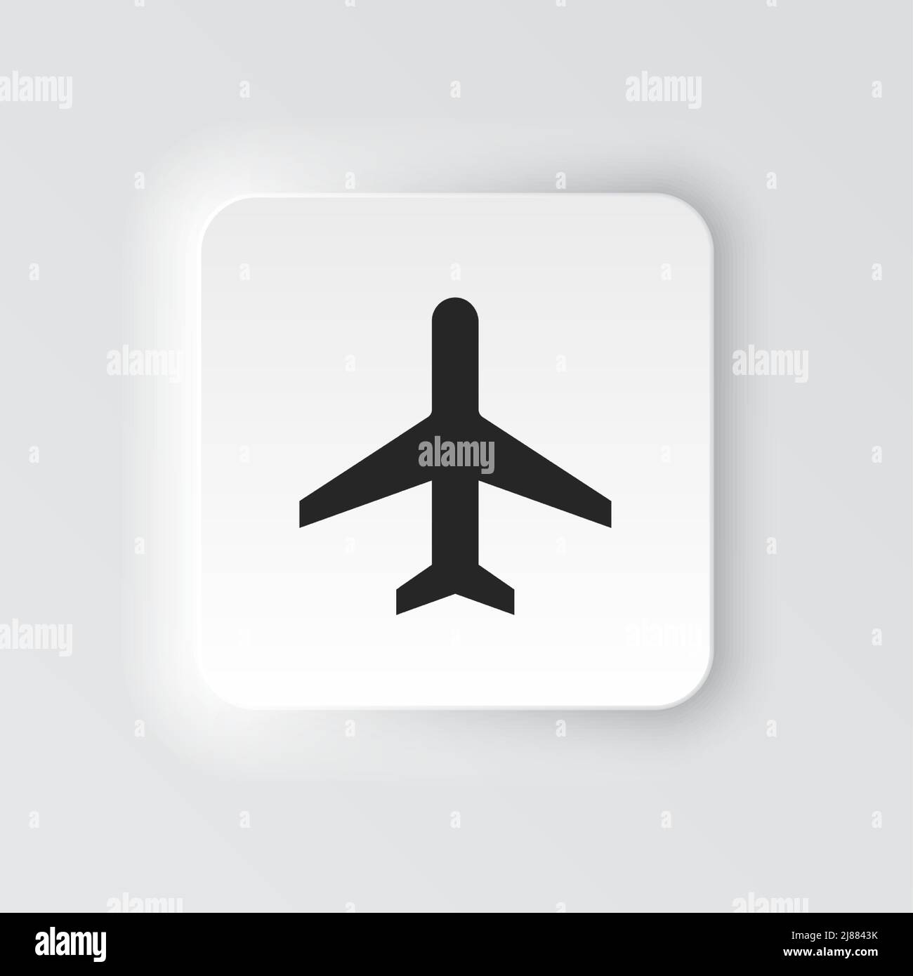Rectangle button icon Plane. Button banner Rectangle badge interface for application ...