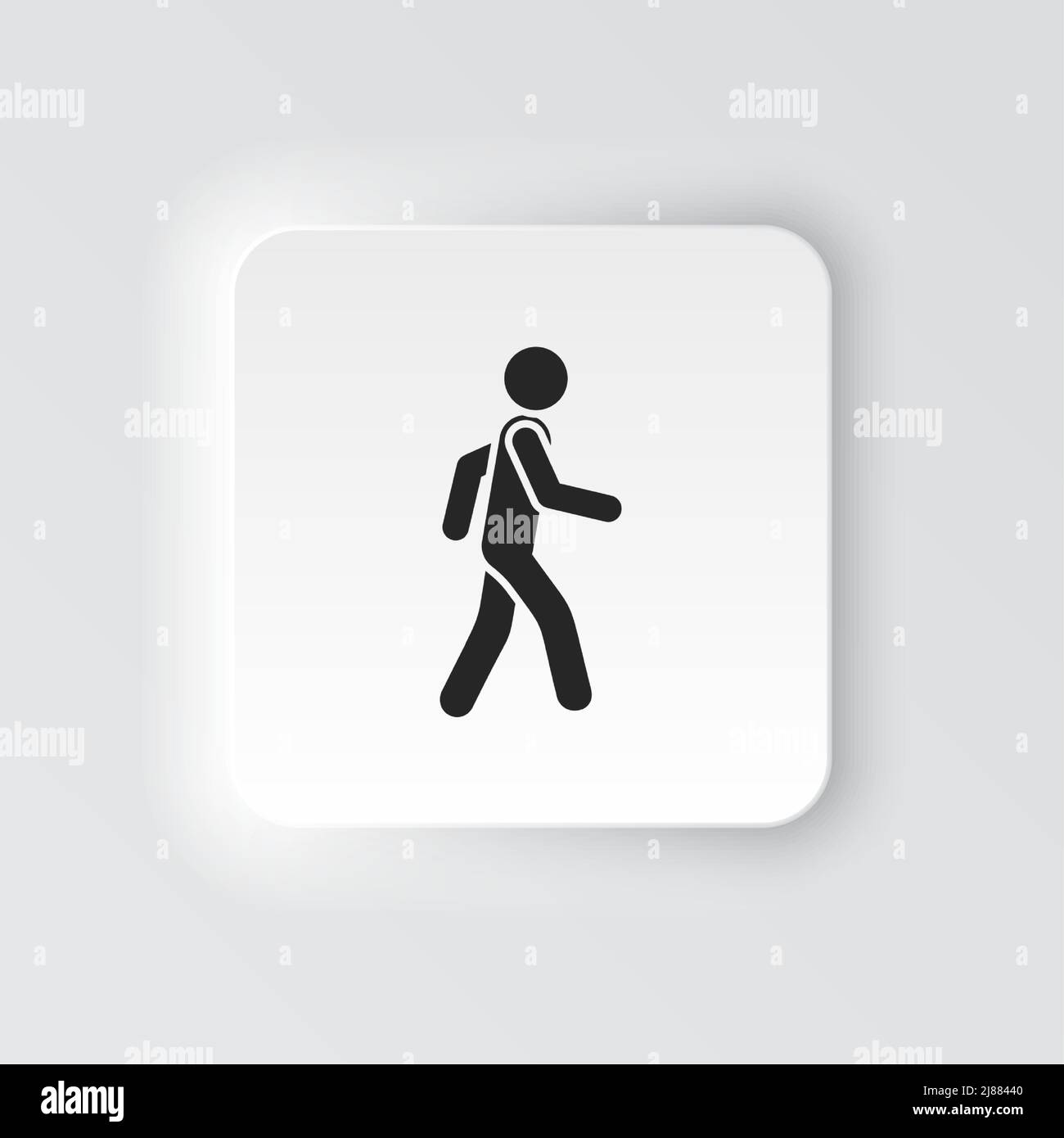 Rectangle button icon Man walking. Button banner Rectangle badge interface for application ...