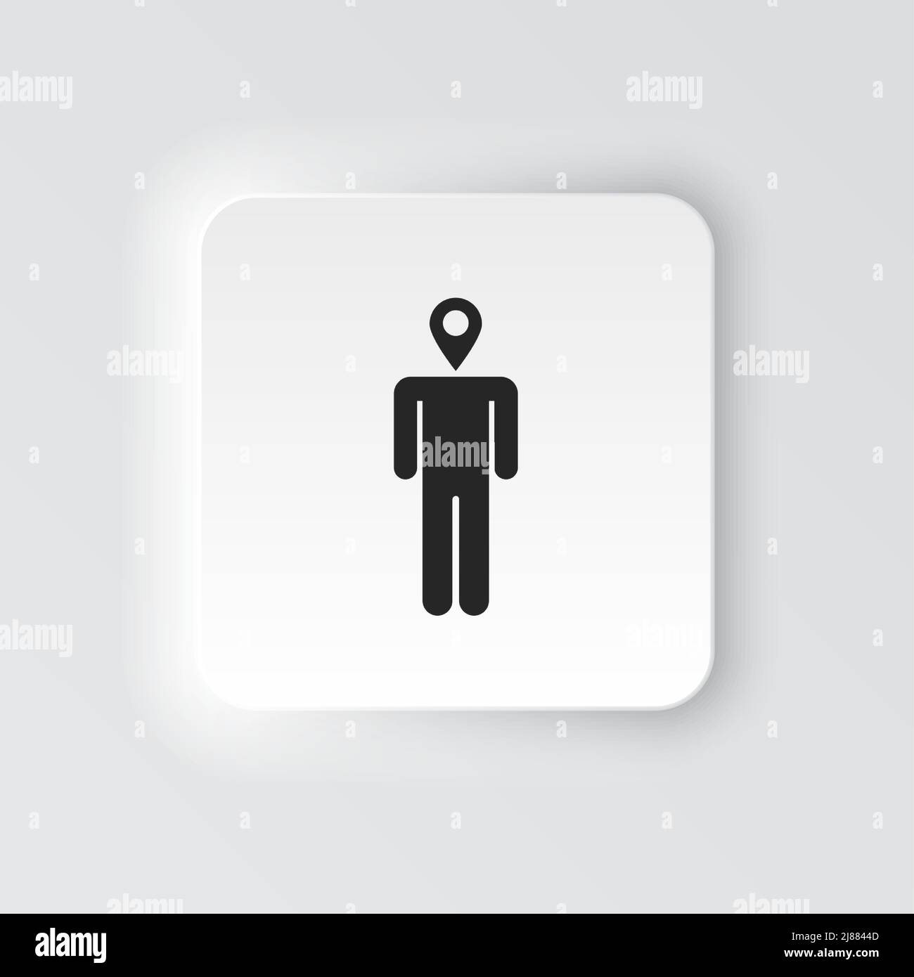 Rectangle button icon Man location. Button banner Rectangle badge ...