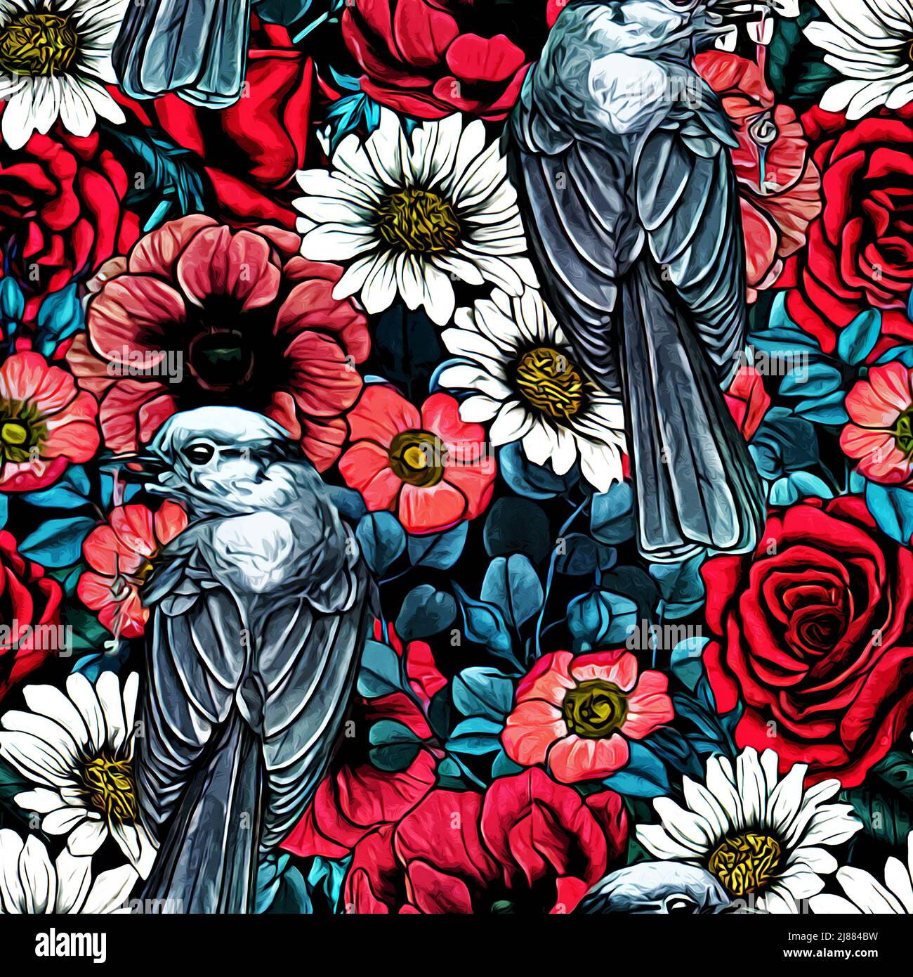 Textile and wallpaper patterns. A printable digital illustration work ...