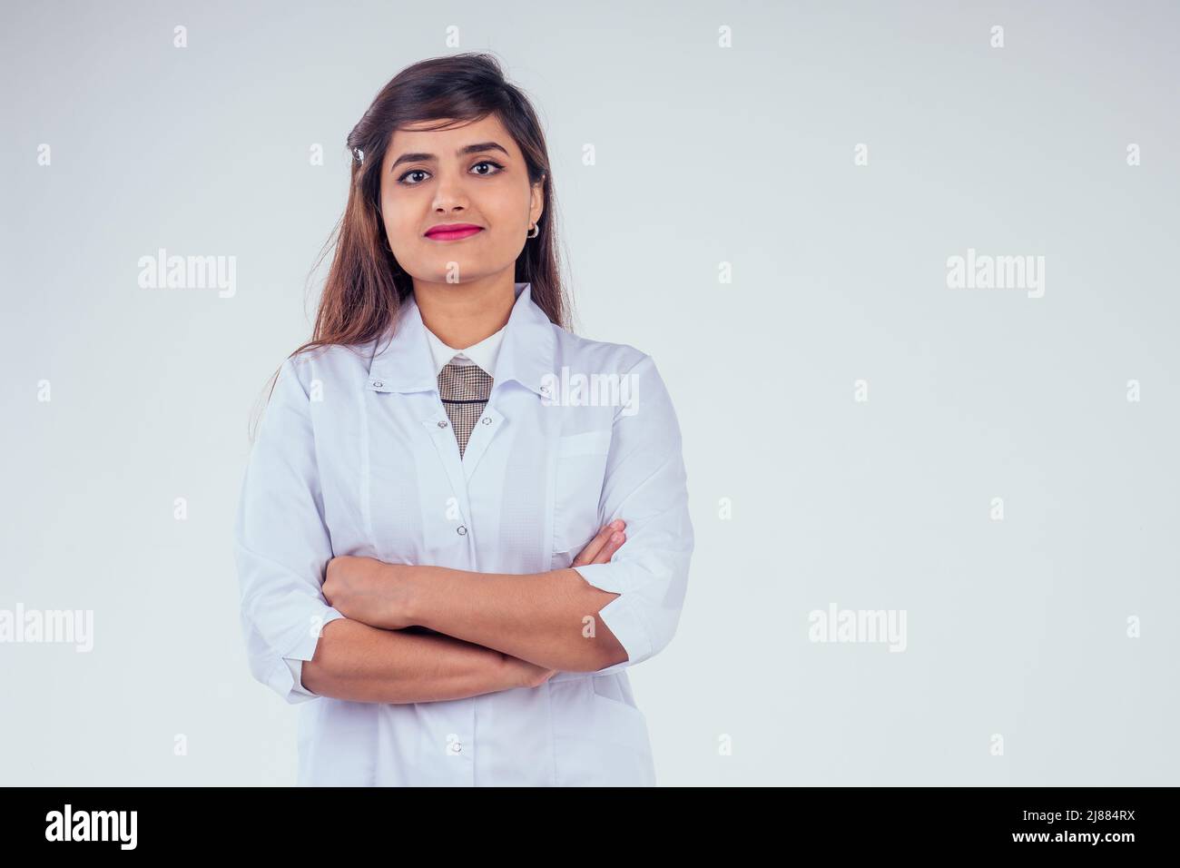 handsome turkey woman surgeon doctor wearing white blazer coat arms ...