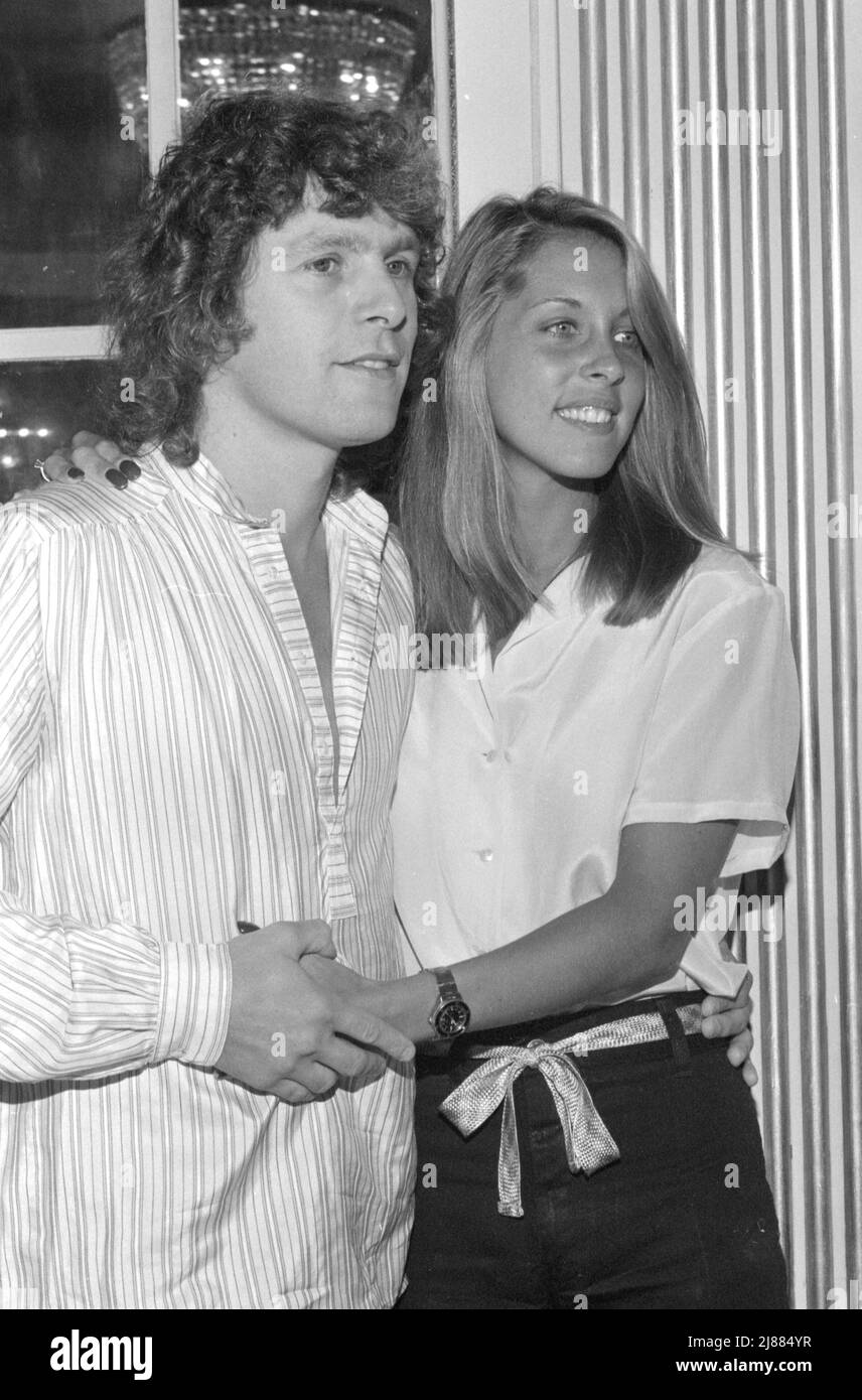 Paul Nicholas and Sandy Farina at the press conference before the ...