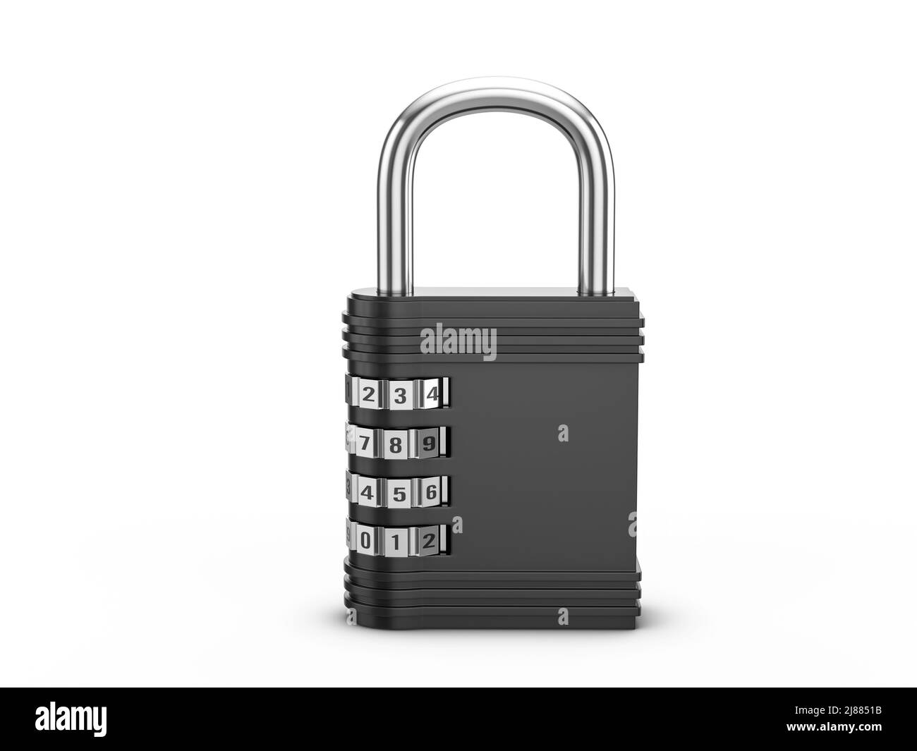Padlock combination lock on a white background. 3d illustration Stock ...