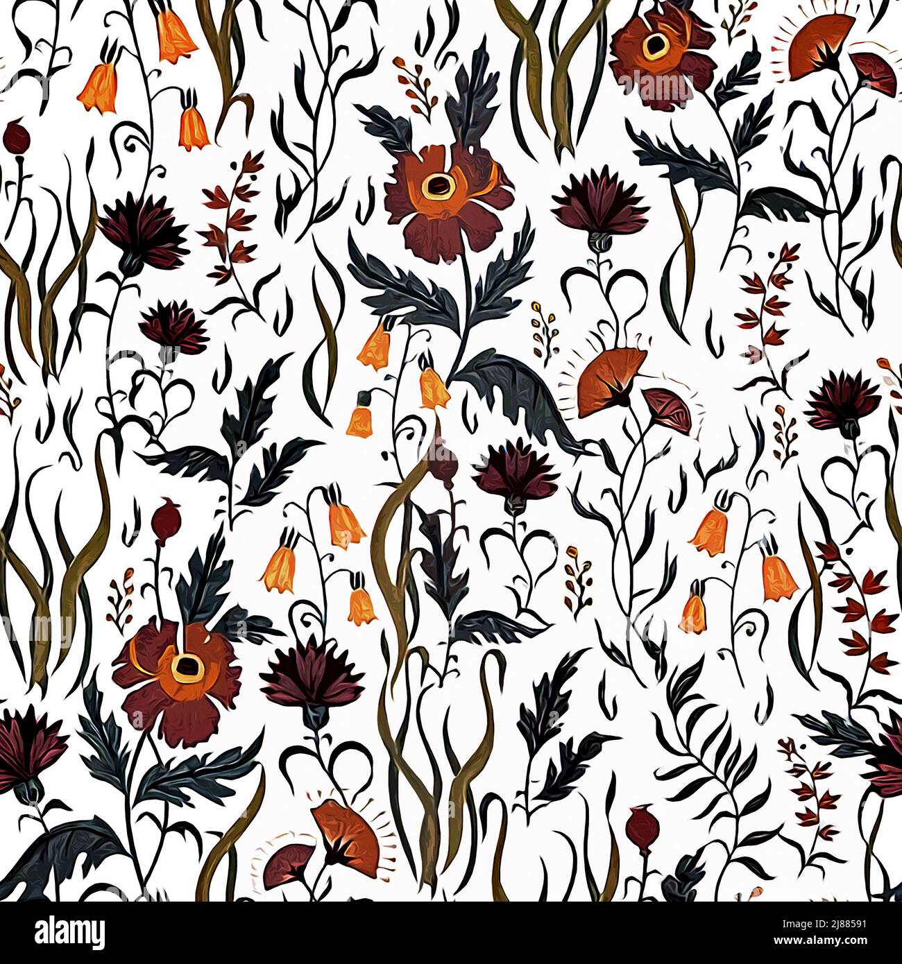 Textile and wallpaper patterns. A printable digital illustration work ...