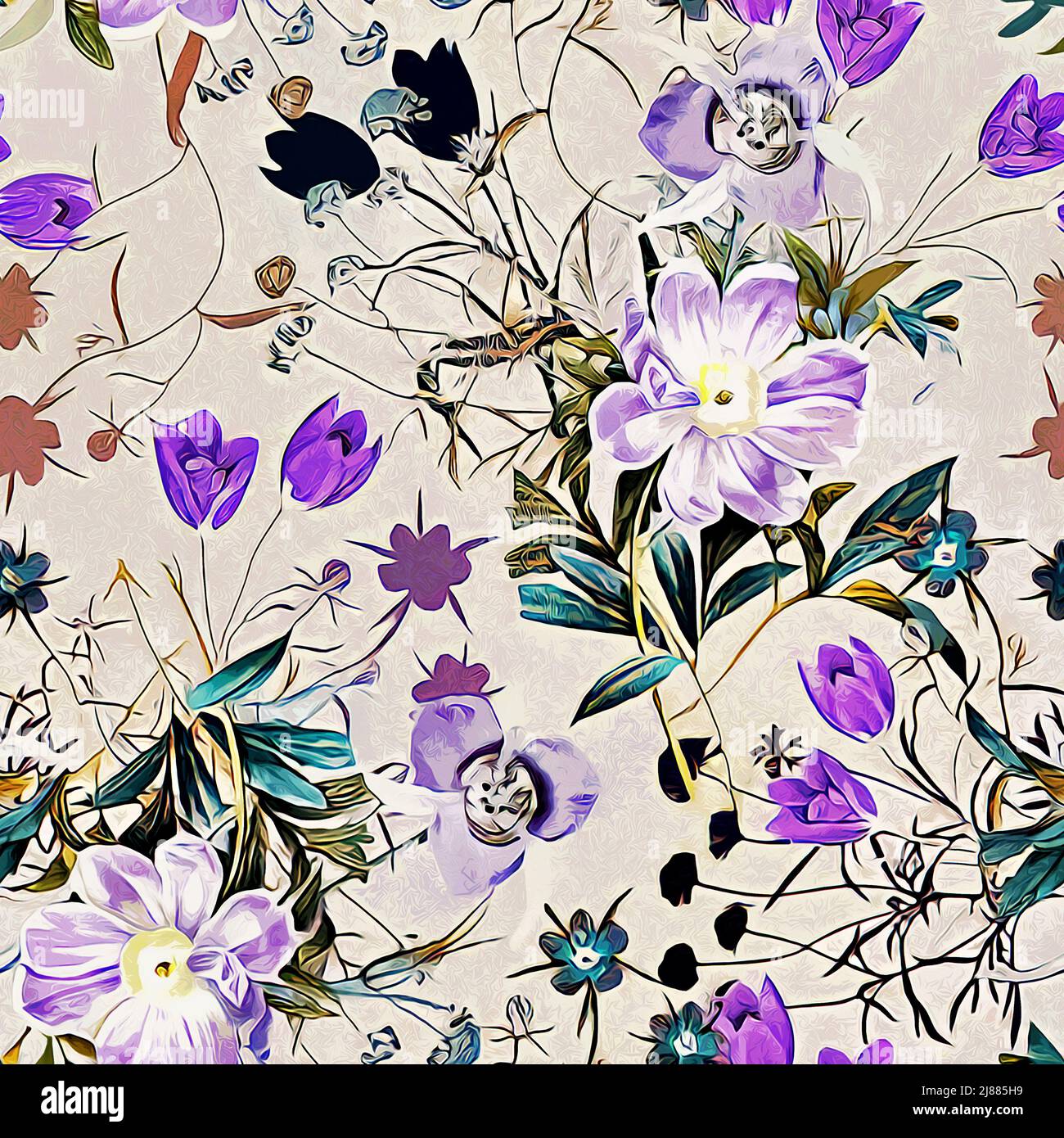 Textile and wallpaper patterns. A printable digital illustration work ...
