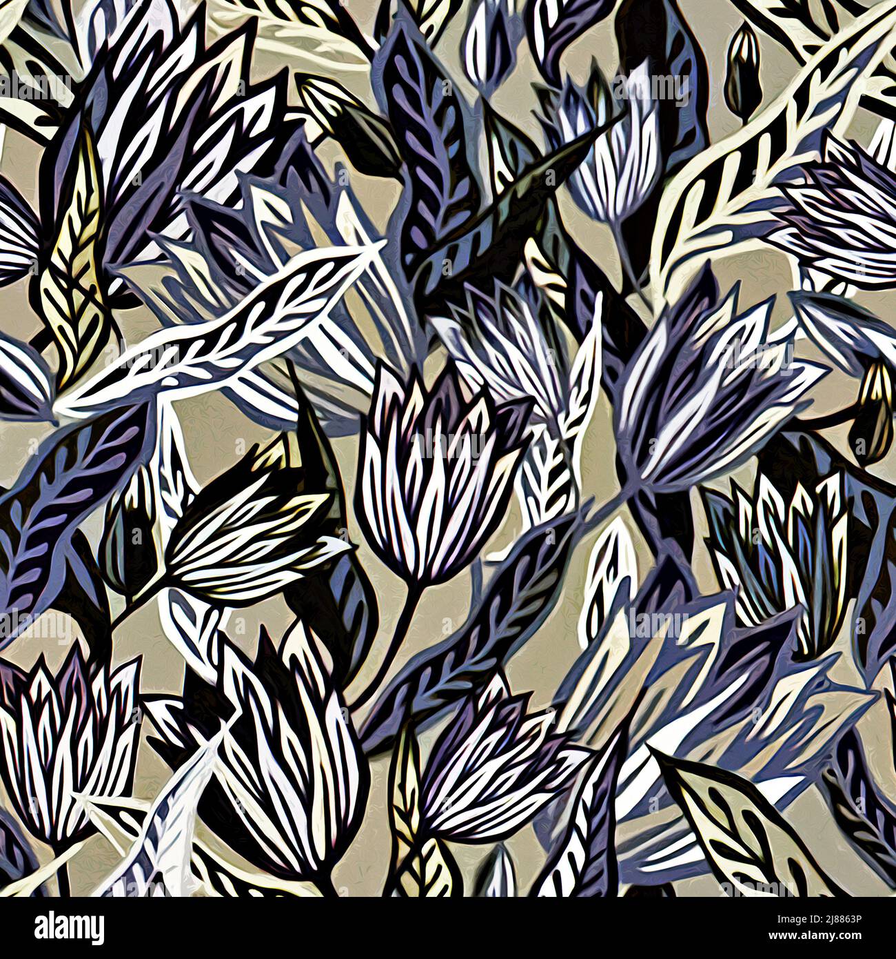 Textile and wallpaper patterns. A printable digital illustration work ...