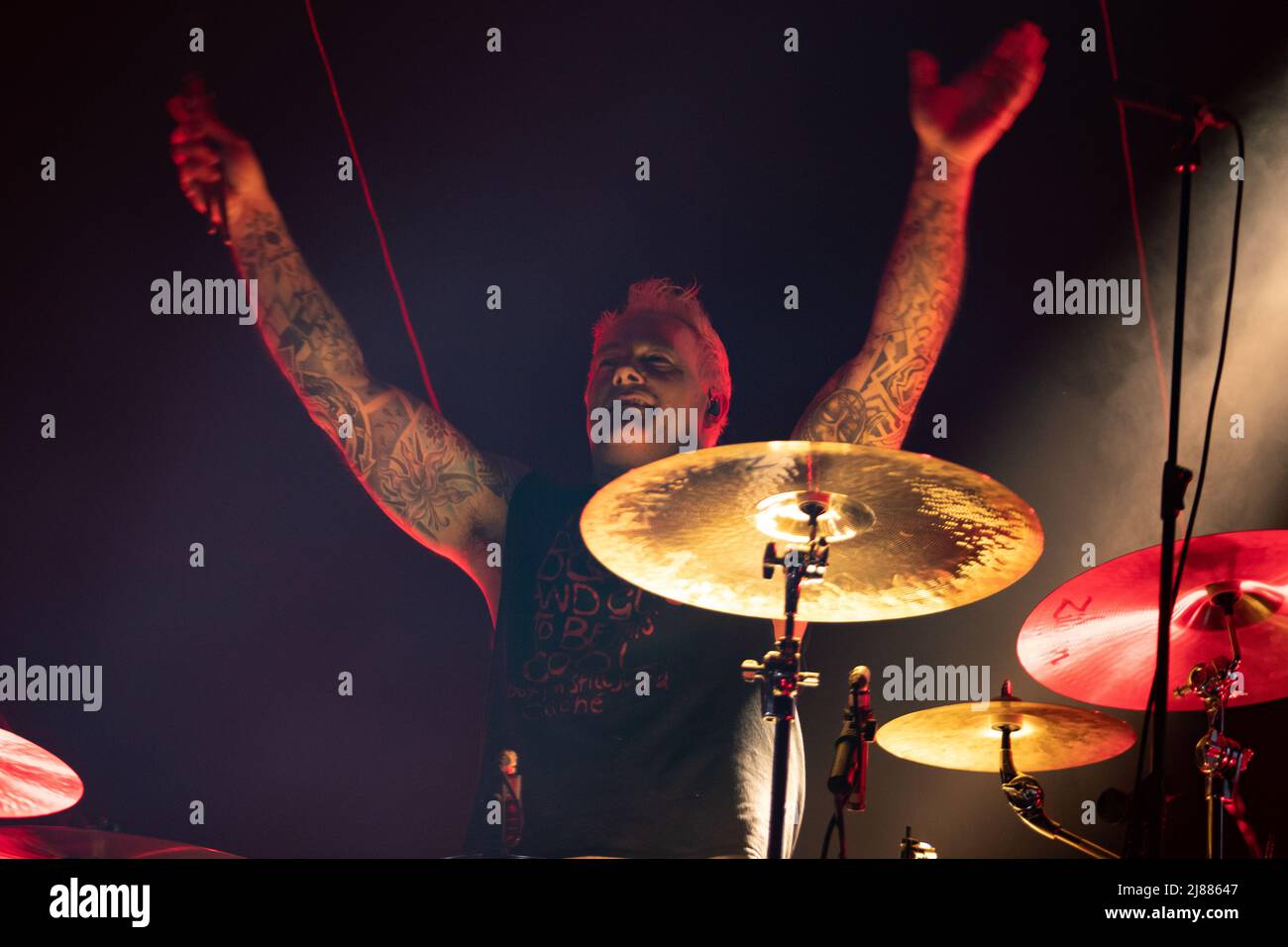 May. 13th 2022. Zagreb, Croatia - Mark Richardson drummer from the band ...
