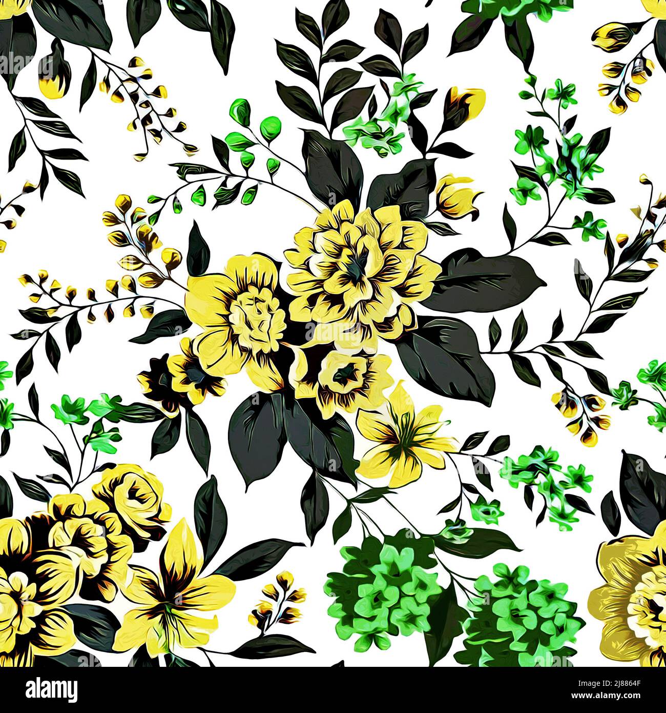 Textile and wallpaper patterns. A printable digital illustration work ...