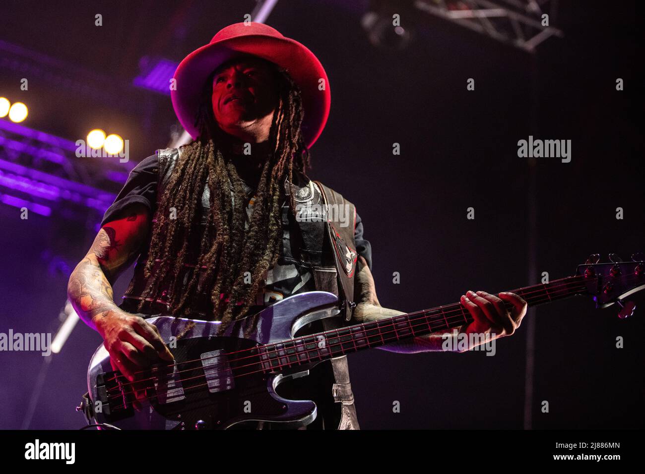 May. 13th 2022. Zagreb, Croatia - Cass Lewis bass player from the group ...
