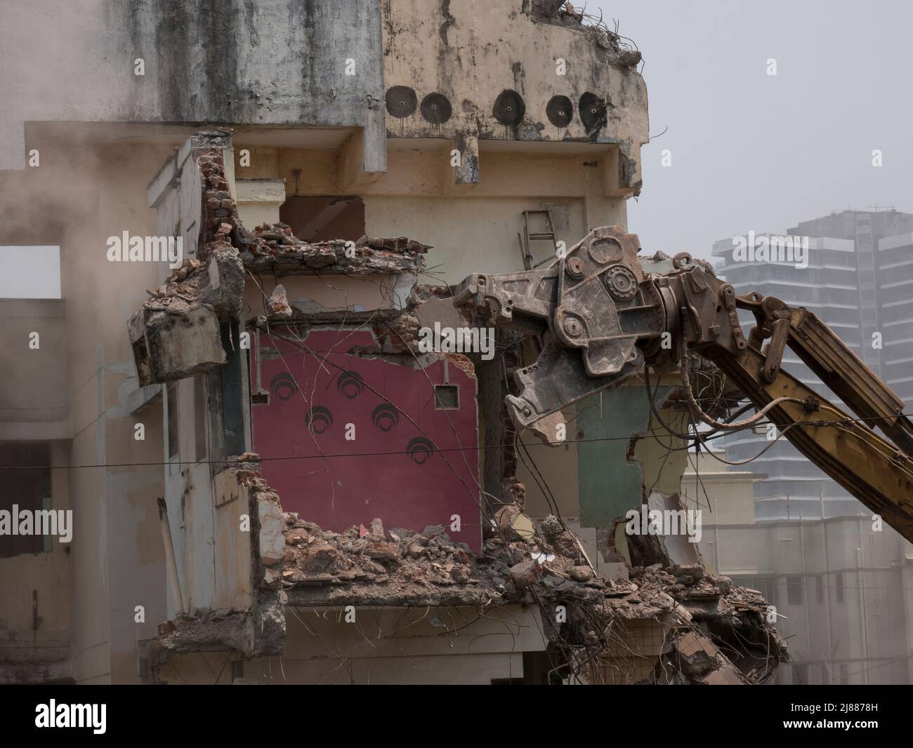 Building demolition machines working at Bandra Mumbai state Maharashtra ...
