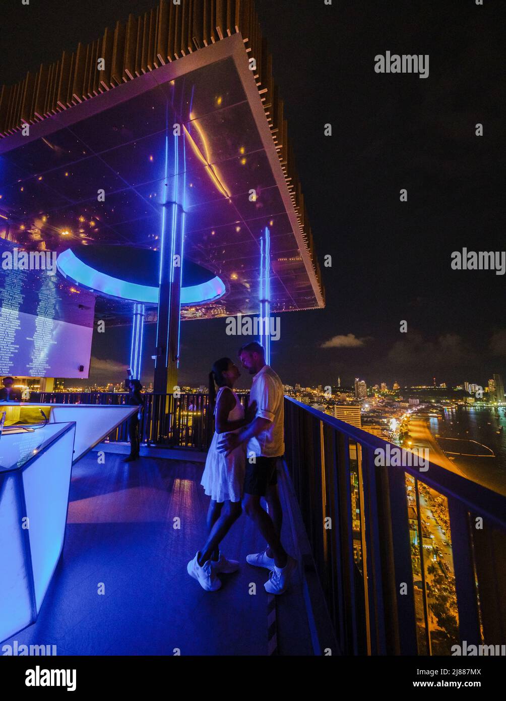 PATTAYA, THAILAND - May 2022 View from the terrace of the Hilton Sky ...