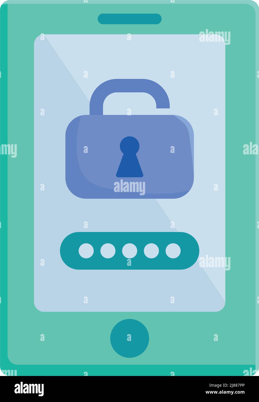 smartphone with padlock Stock Vector Image & Art - Alamy