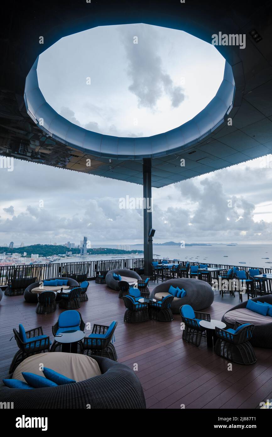 PATTAYA, THAILAND - May 2022 View from the terrace of the Hilton Sky ...