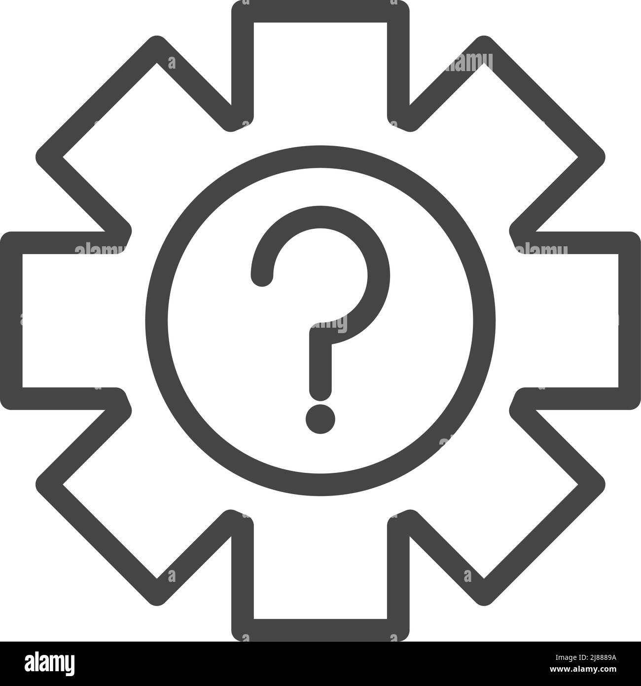 gear with question mark Stock Vector Image & Art - Alamy