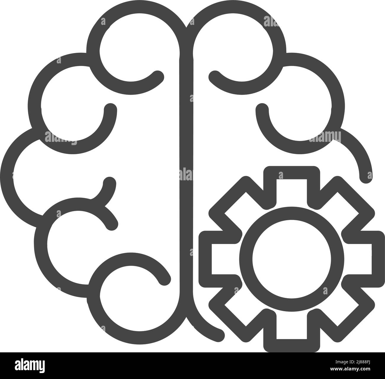brain with gear wheel Stock Vector Image & Art - Alamy