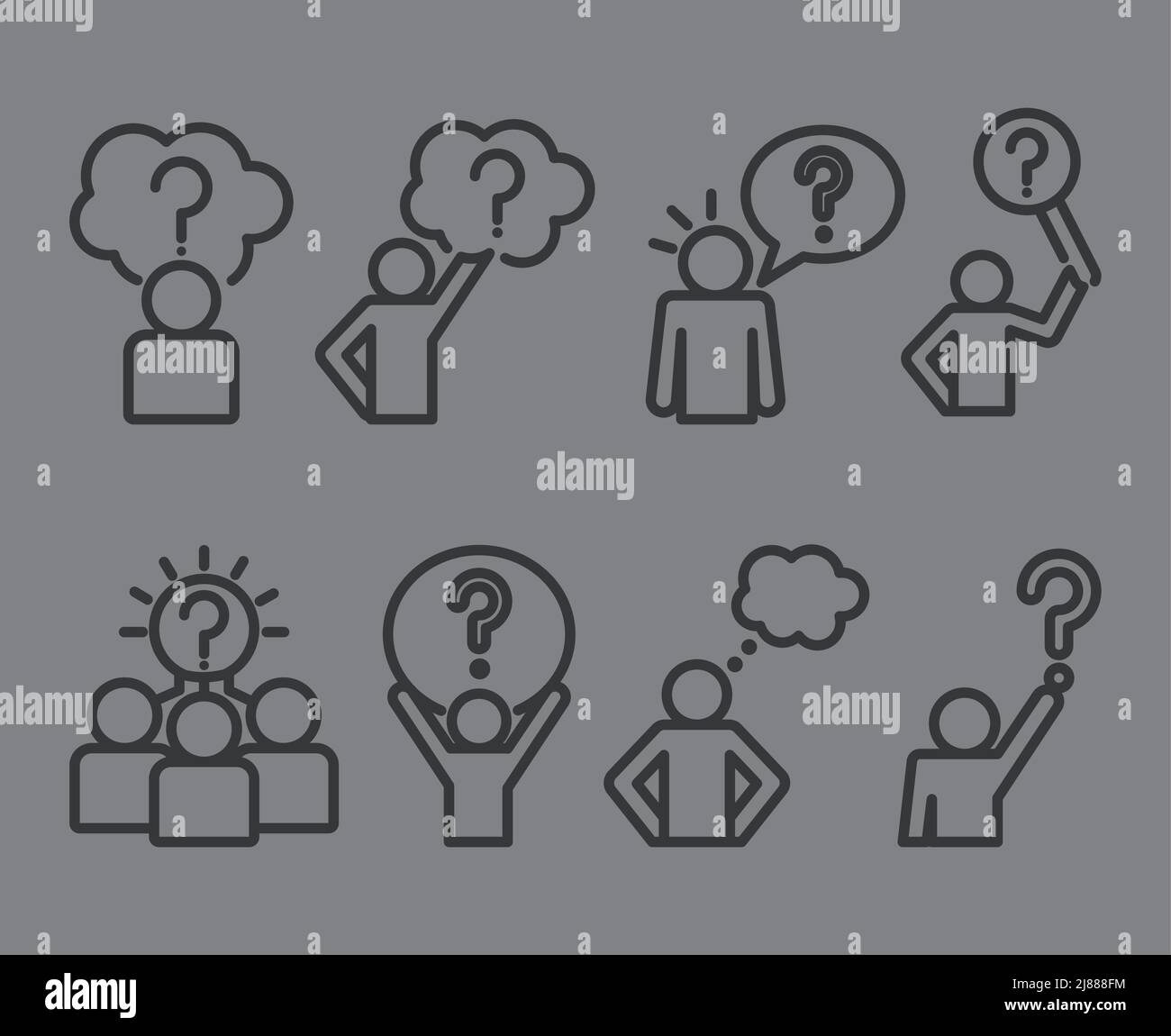 people thinking set Stock Vector Image & Art - Alamy