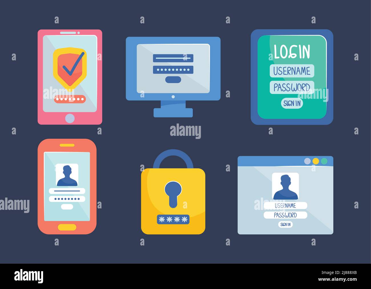 password and login set Stock Vector Image & Art - Alamy