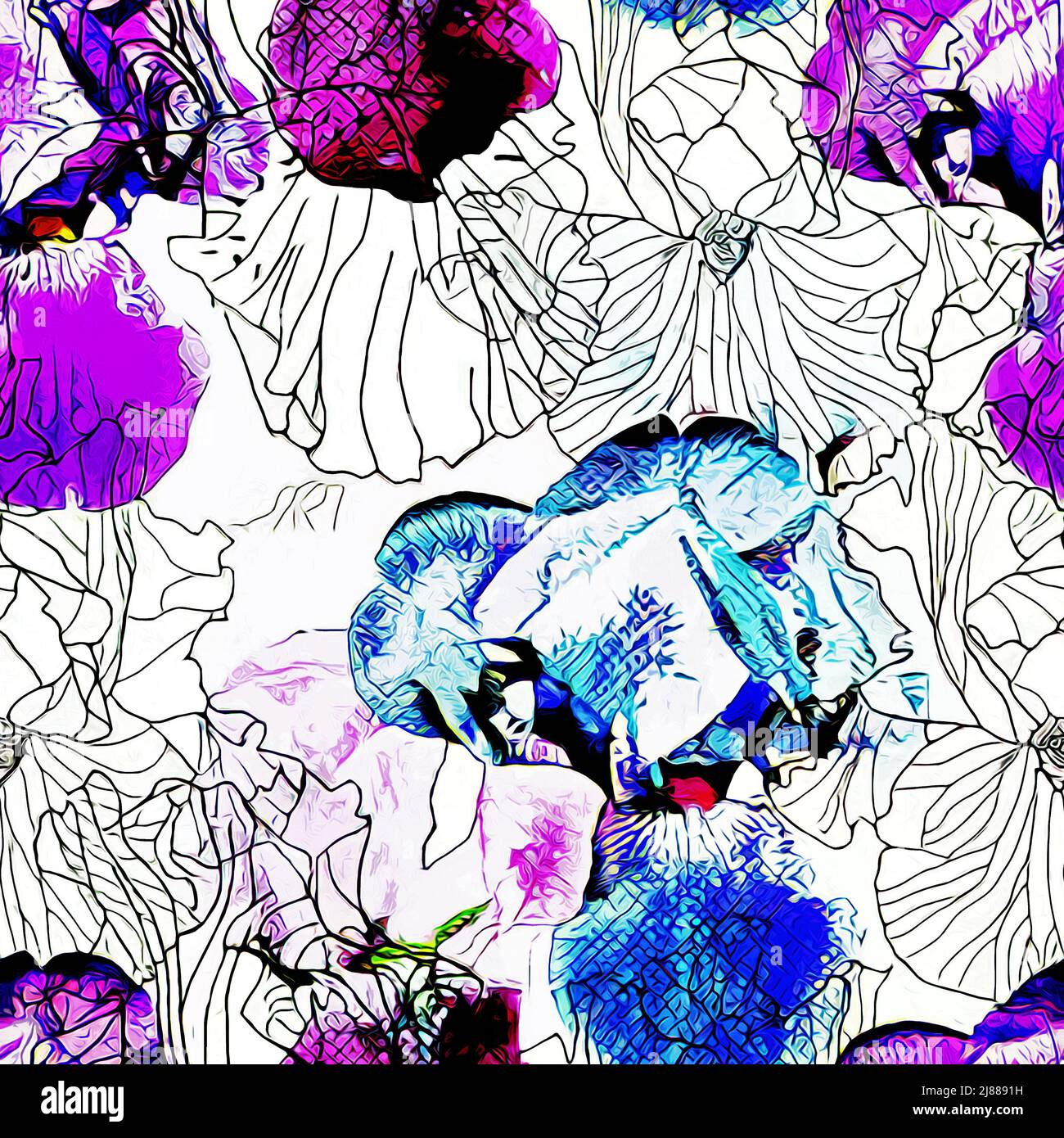 Textile and wallpaper patterns. A printable digital illustration work ...