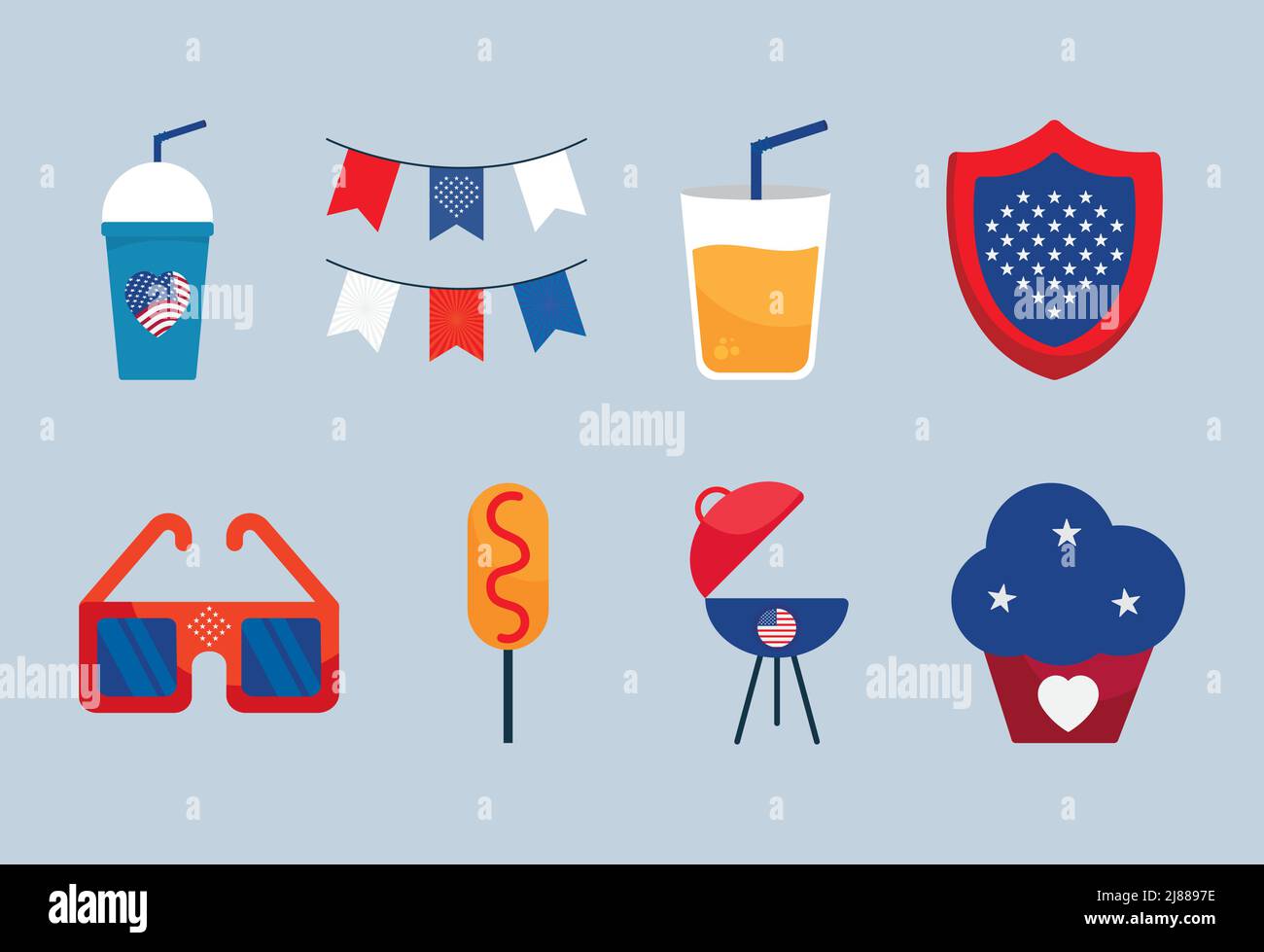 usa independence icon set Stock Vector Image & Art - Alamy