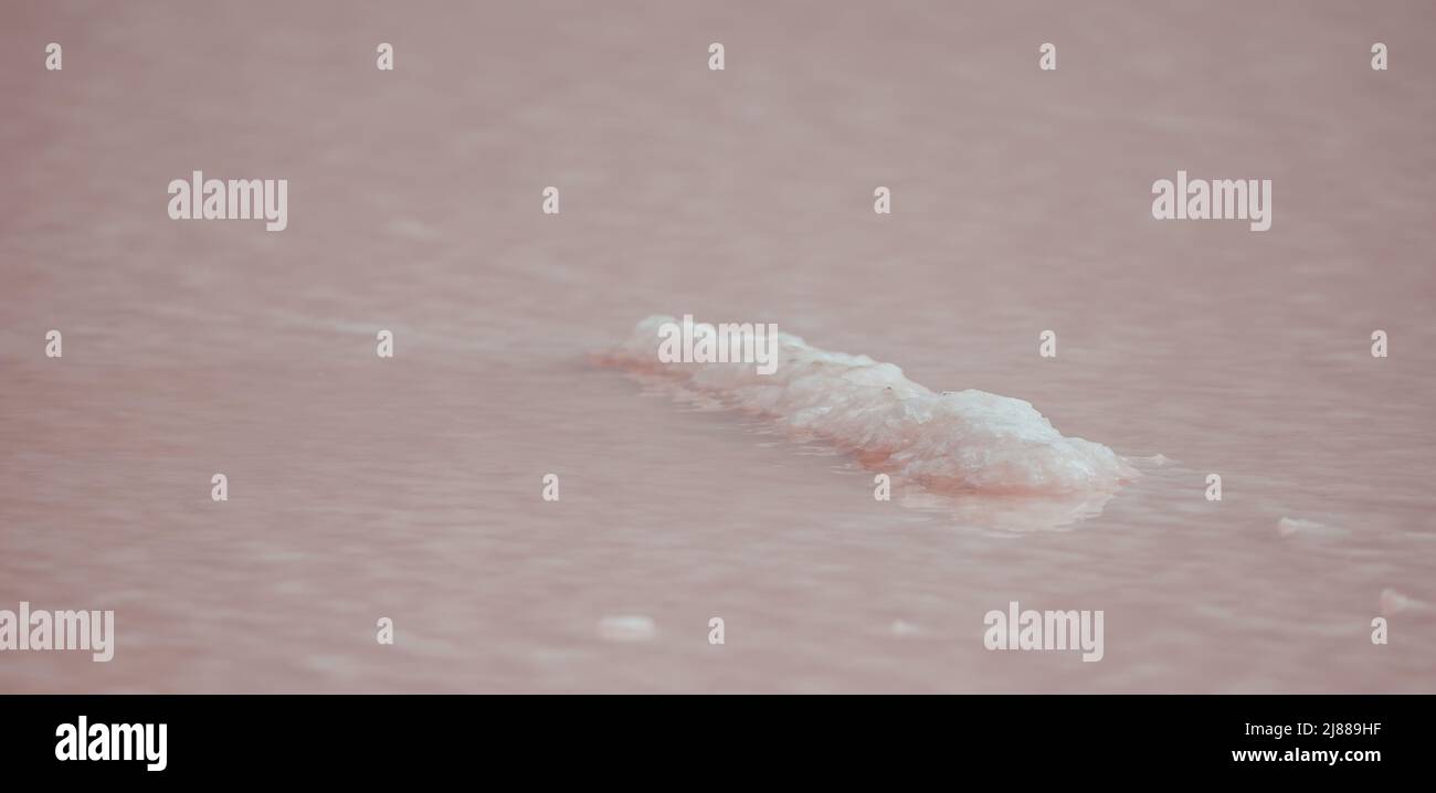 Pink salt crystals. Natural pink salt lake texture. Salt mining ...
