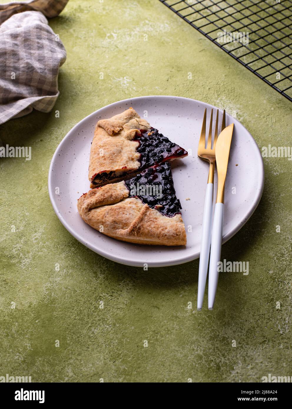 Sweet homemade galette pie with blueberry Stock Photo - Alamy