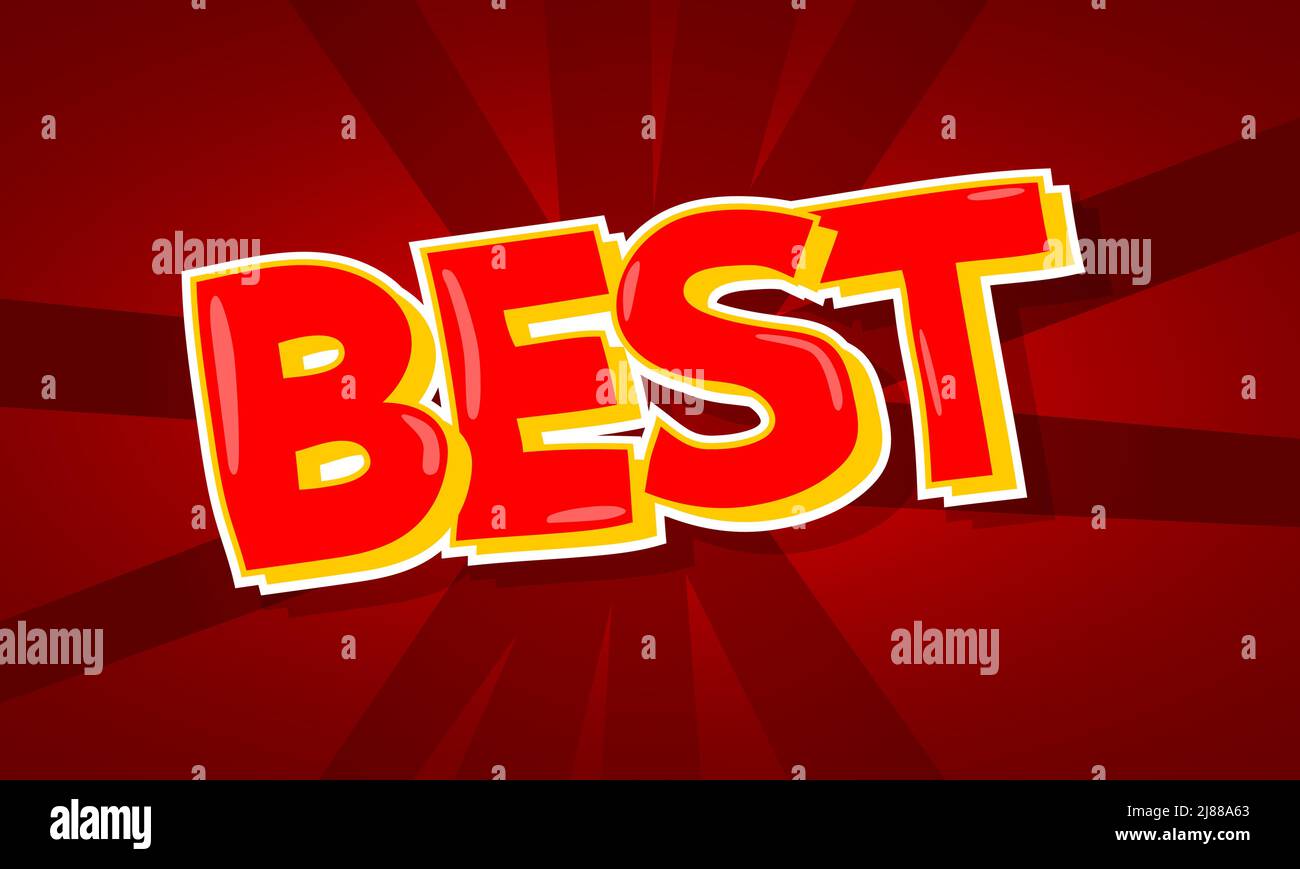Best. Word written with Children's font in cartoon style Stock Vector ...