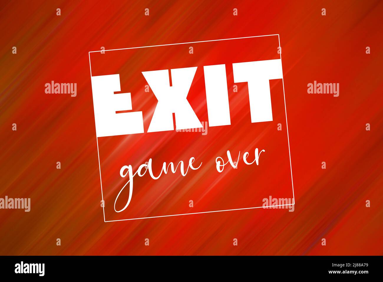 Exit GAME OVER words on abstract motion background. Gaming concept. End ...