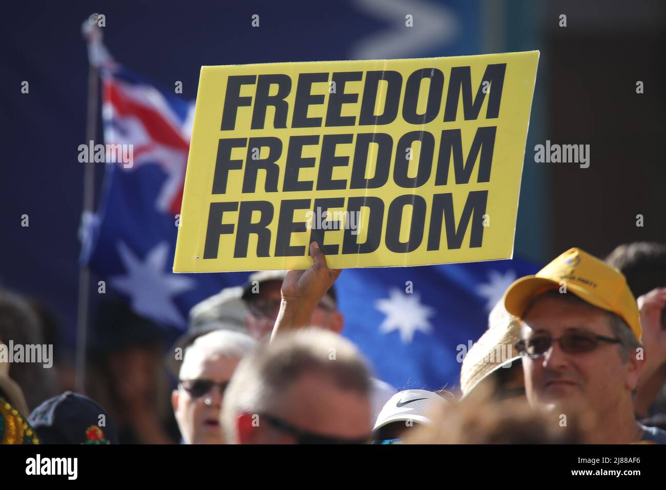 Sydney, Australia. 14th May 2022. Freedom protesters marched from ...