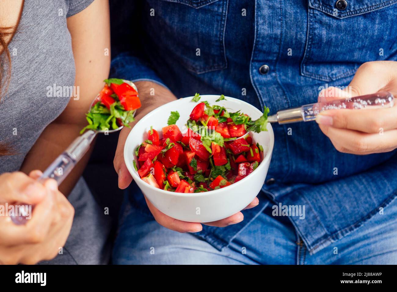 Indian couple eating hi-res stock photography and images - Alamy