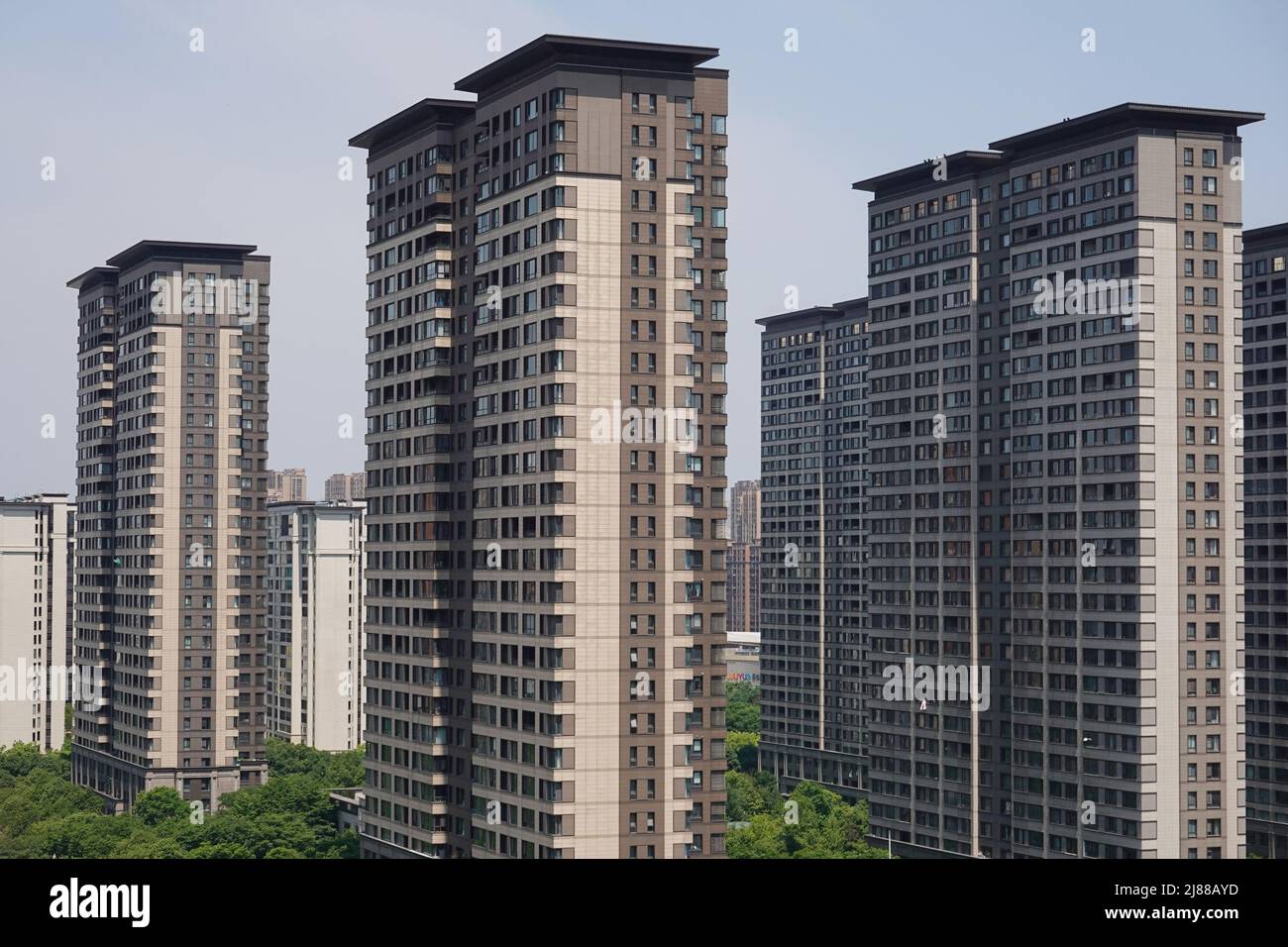 Some of the Chinese residential buildings stand in Changzhou. China's ...