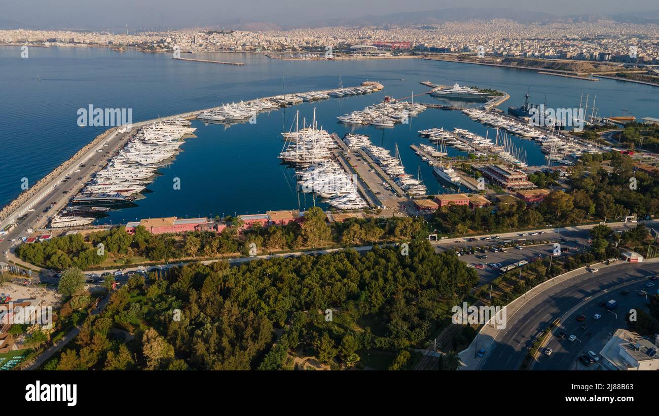 Marina floisvou and the surroundings,Palaio Faliro,Athens,Greece Stock ...