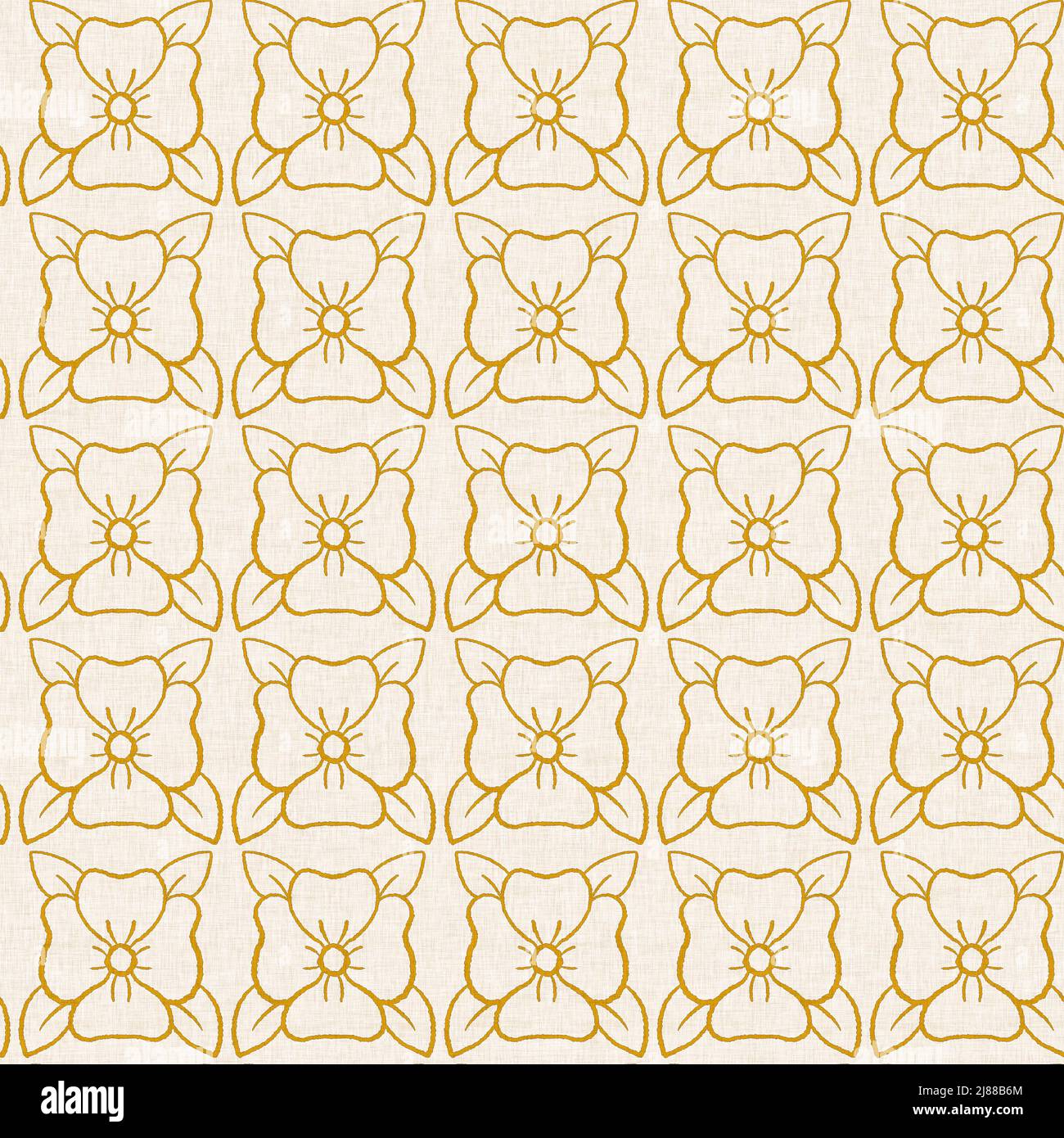 Gender neutral flower seamless raster background. Simple whimsical 2 ...