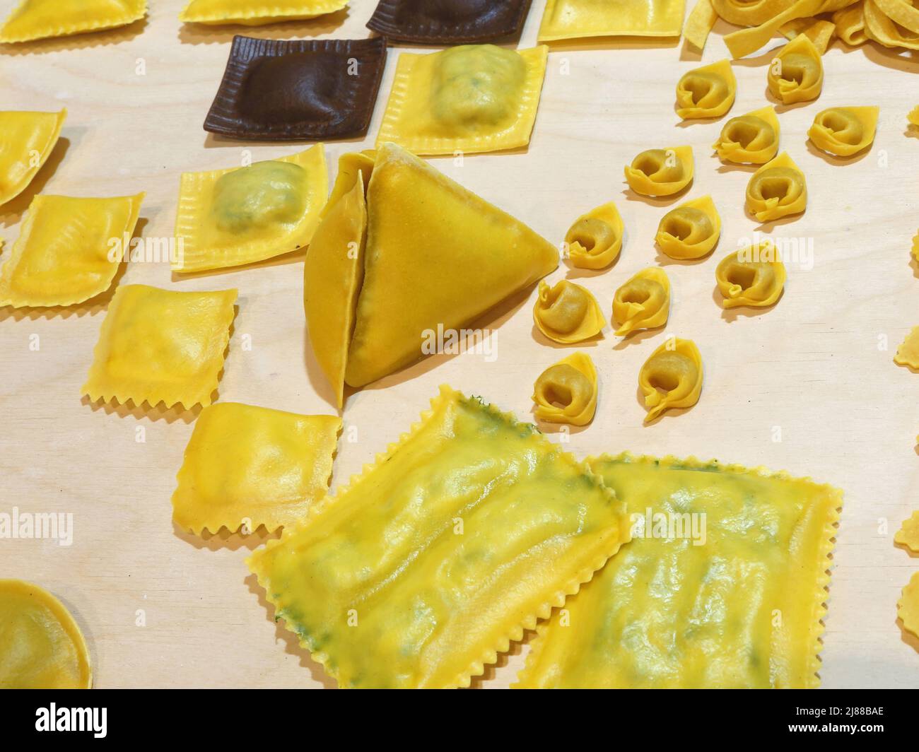 italian fresh pasta homemade called in italian language tortelli and ...
