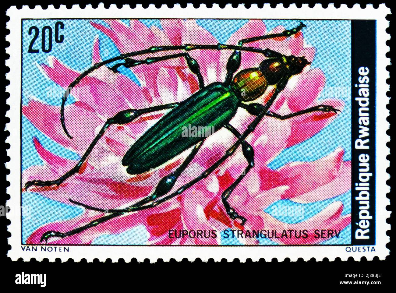 MOSCOW, RUSSIA - APRIL 10, 2022: Postage stamp printed in Rwanda shows ...