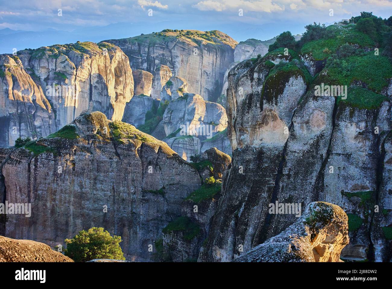 Meteora monasteries in the mountains in Greece Stock Photo - Alamy